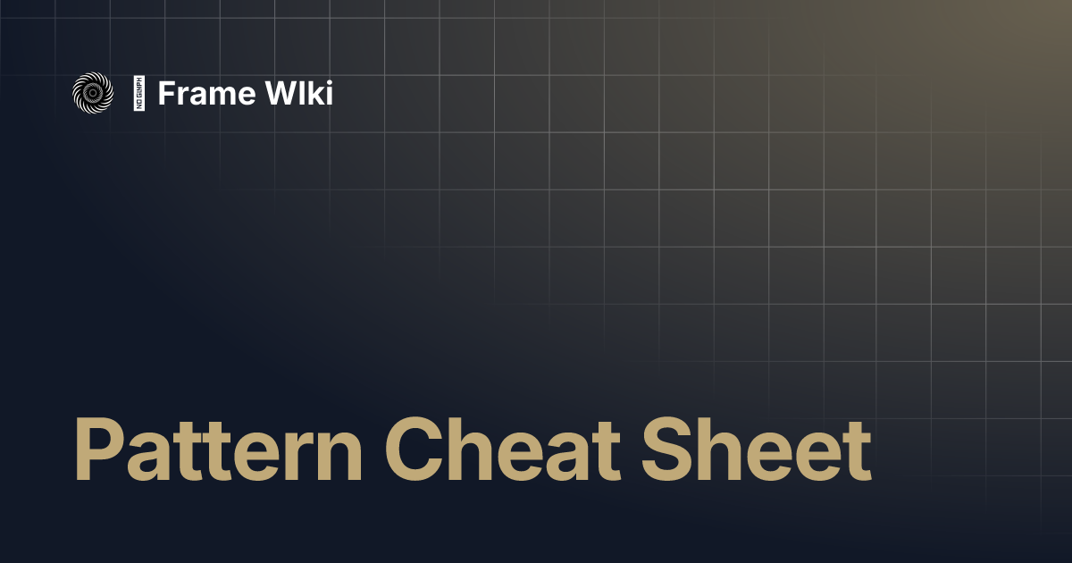 Pattern Cheat Sheet | ∆ Frame WIki